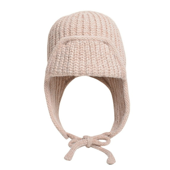 AWZXDE Solid Color Knitted Beanie with Ear Flaps Warm Thick Winter Hat ...