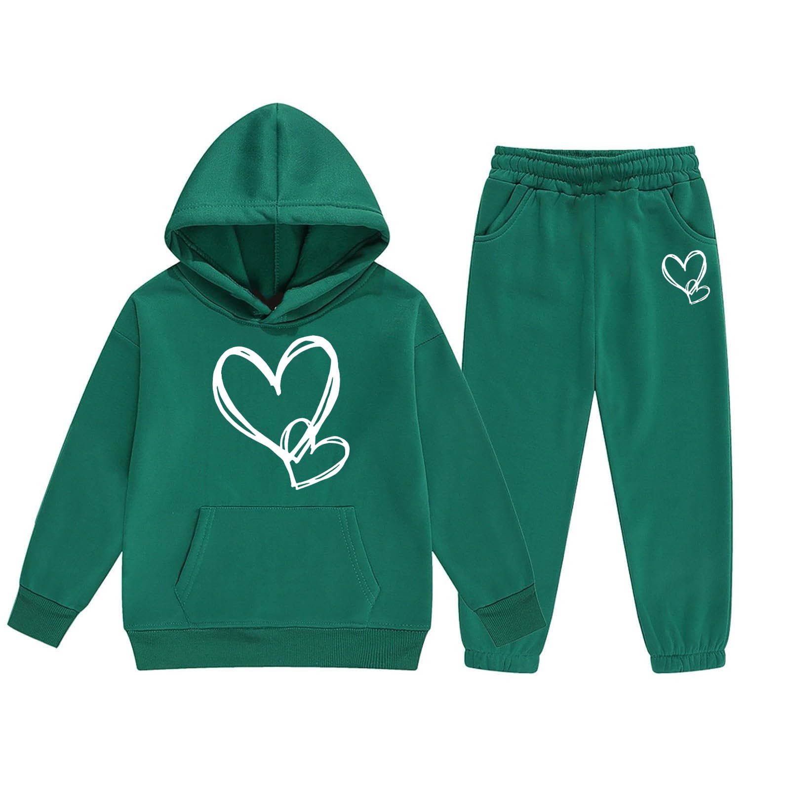 AWZXDE Stylish Letter Print Hooded Sweatshirt Ensemble For Girls ...