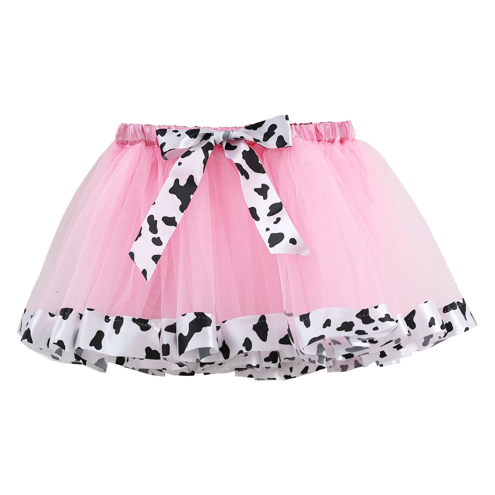 AWZXDE Toddler Girls Animal Print Tutu Skirt For Girls Cow Design Mesh ...