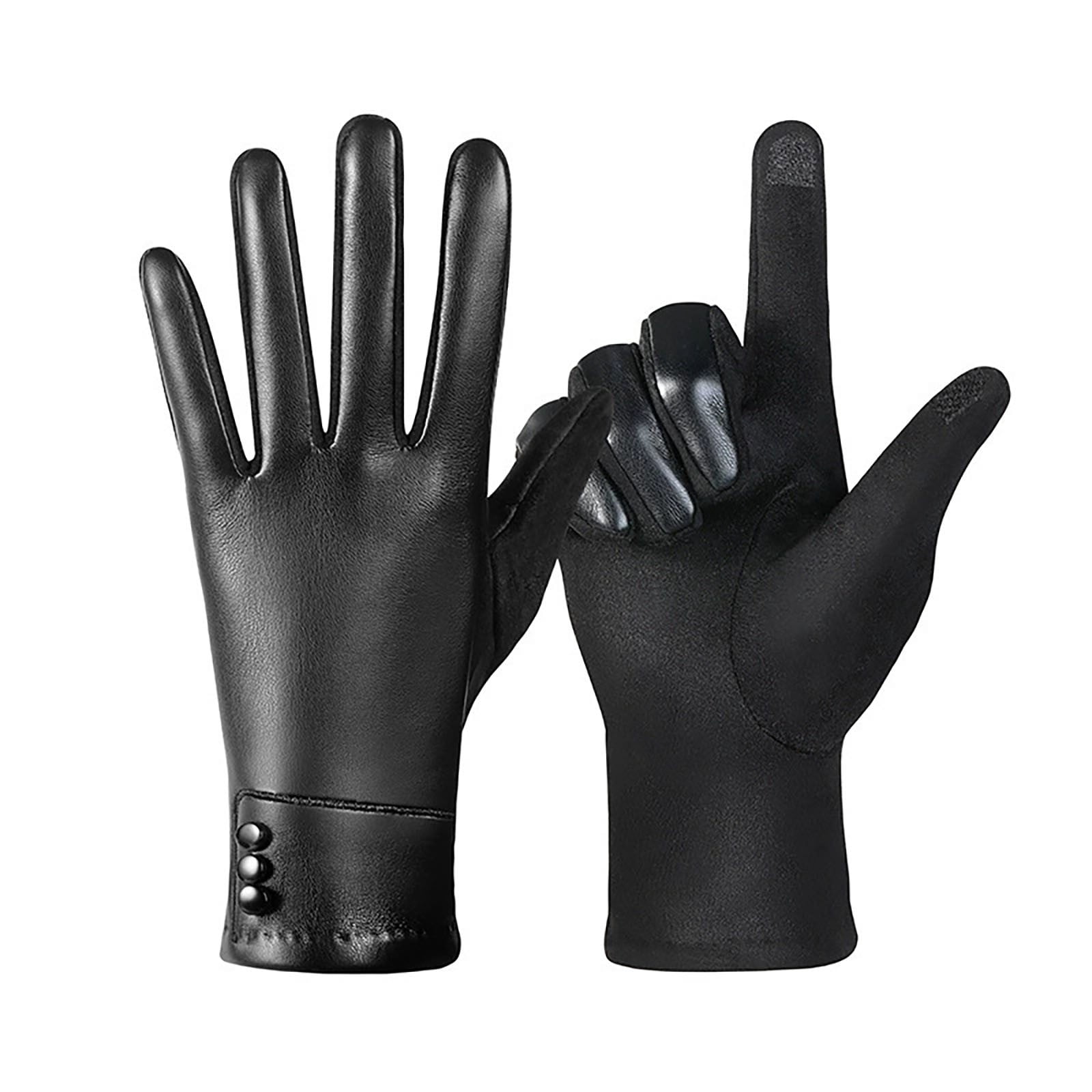 AWZXDE Touchscreen Leather Gloves Windproof Cold Proof Winter Gloves ...