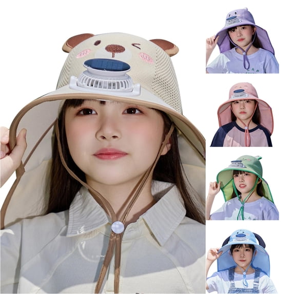 AWZXDE UPF 50+ Wide Brim Solar Fan Beach Hat With Built-In USB Charging ...