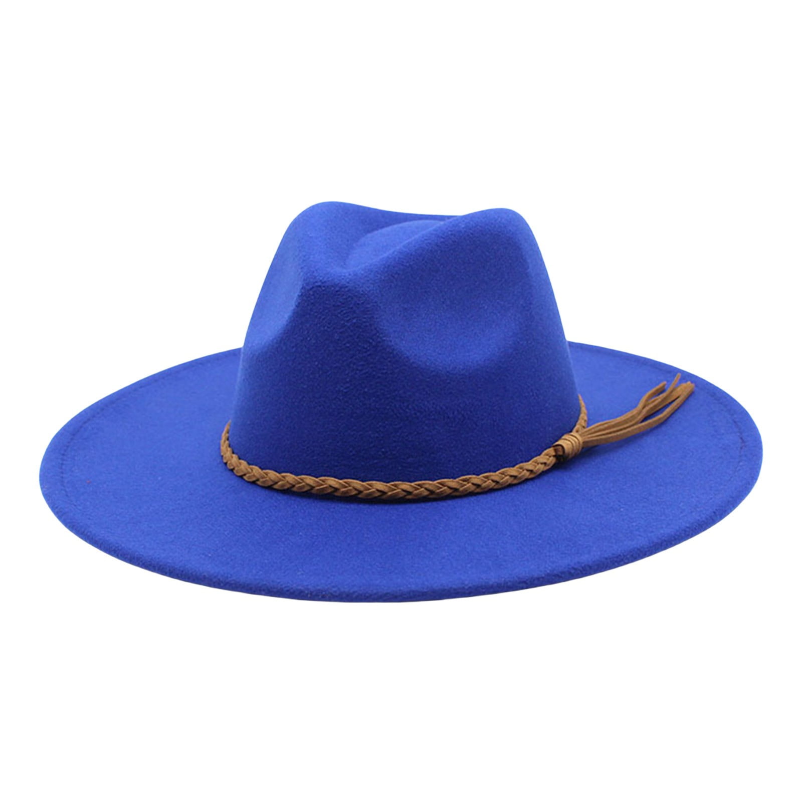 AWZXDE Unisex Flat Brim Hat With Leather Belt Sun Hat Large Brim Design ...