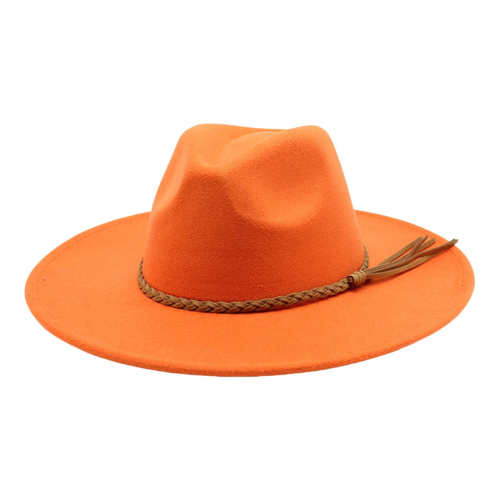 AWZXDE Unisex Flat Brim Hat With Leather Belt Sun Hat Large Brim Design ...