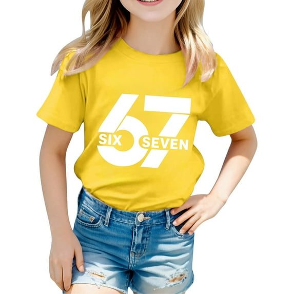 AWZXDE Unisex Kids Graphic Letter Print T Shirt Comfortable Casual ...