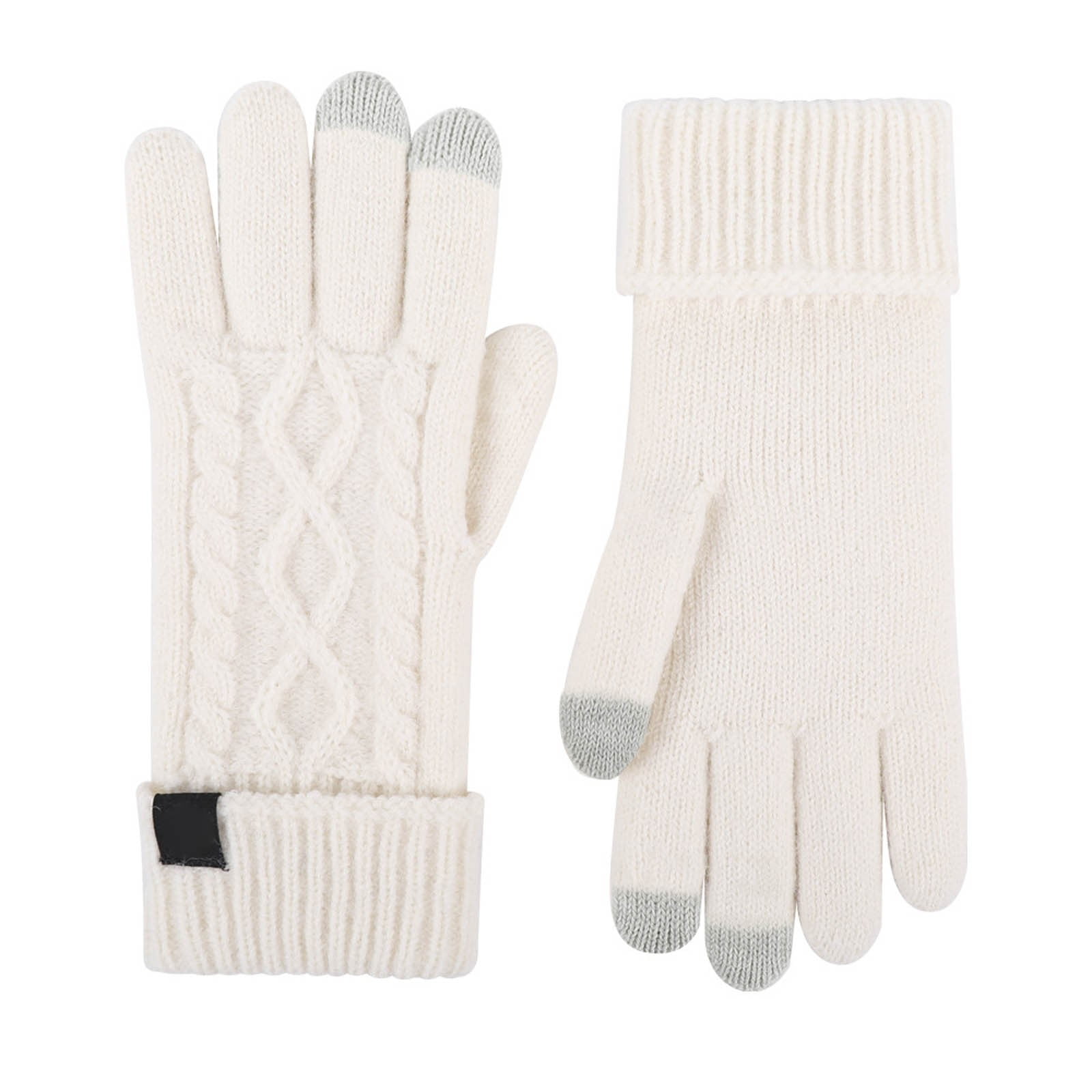 AWZXDE Unisex Ordinary Solid Color Winter Knitted Gloves Warm Stripe ...
