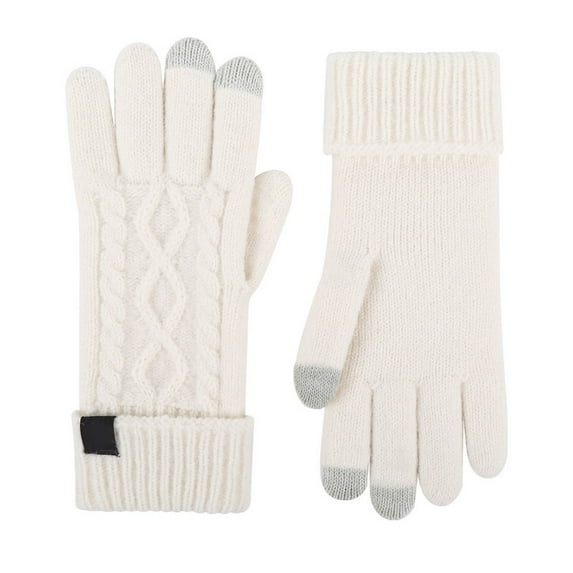 AWZXDE Unisex Ordinary Solid Color Winter Knitted Gloves Warm Stripe ...