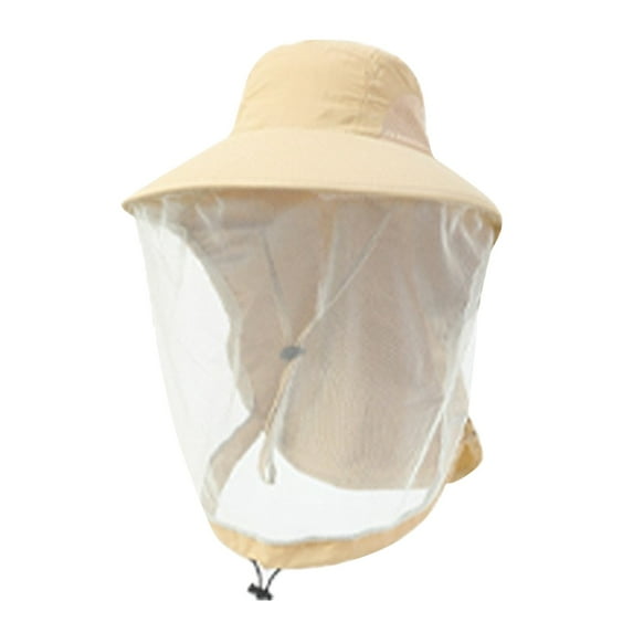 AWZXDE Unisex Solid Casual Mosquito Proof Mesh Hat Outdoor Fishing Face ...