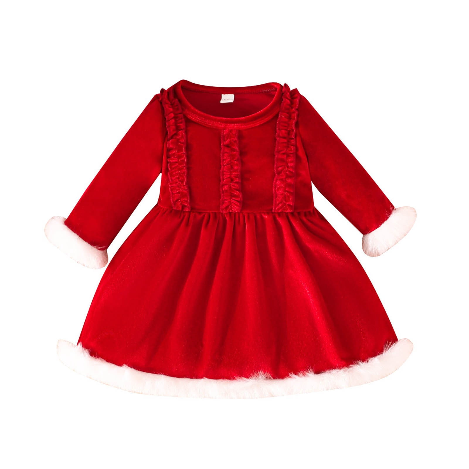 AWZXDE Velvet Baby Girls Dress Frill Design Holiday Outfits For Girls ...