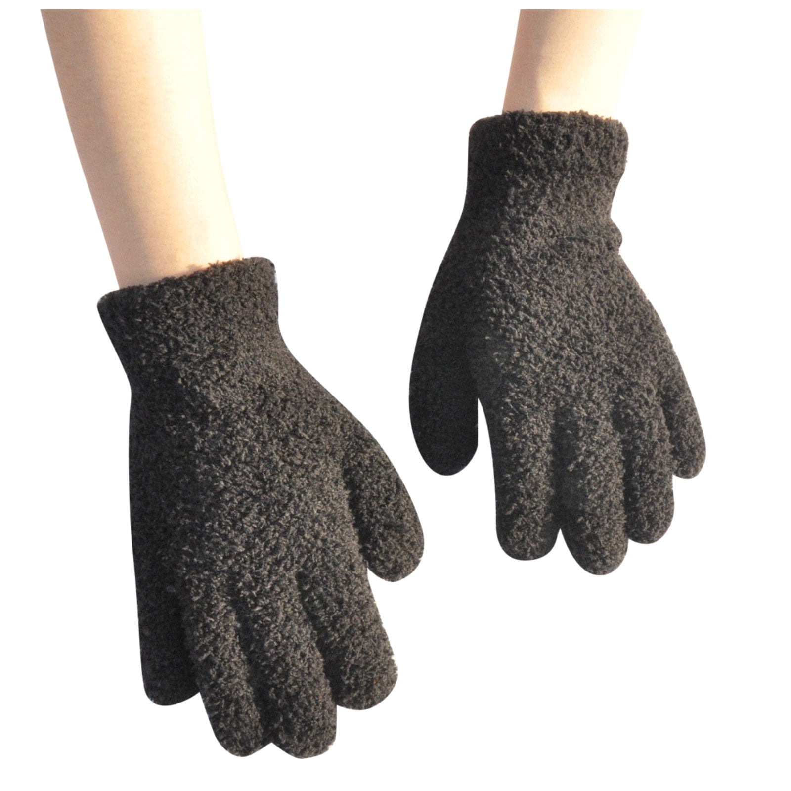 AWZXDE Velvet Knitted Velvet Gloves Men's Women's Winter Warm Cold ...