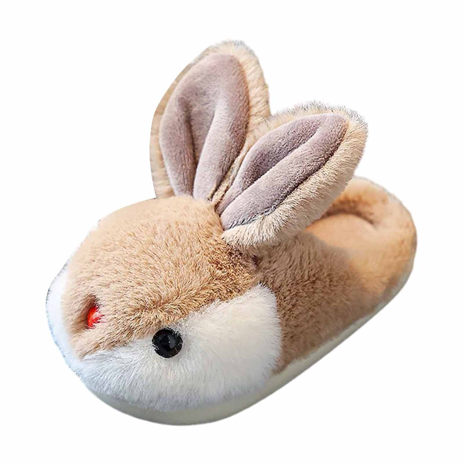 AWZXDE Warm Cartoon Rabbit Kids Slippers Comfortable Winter Indoor ...