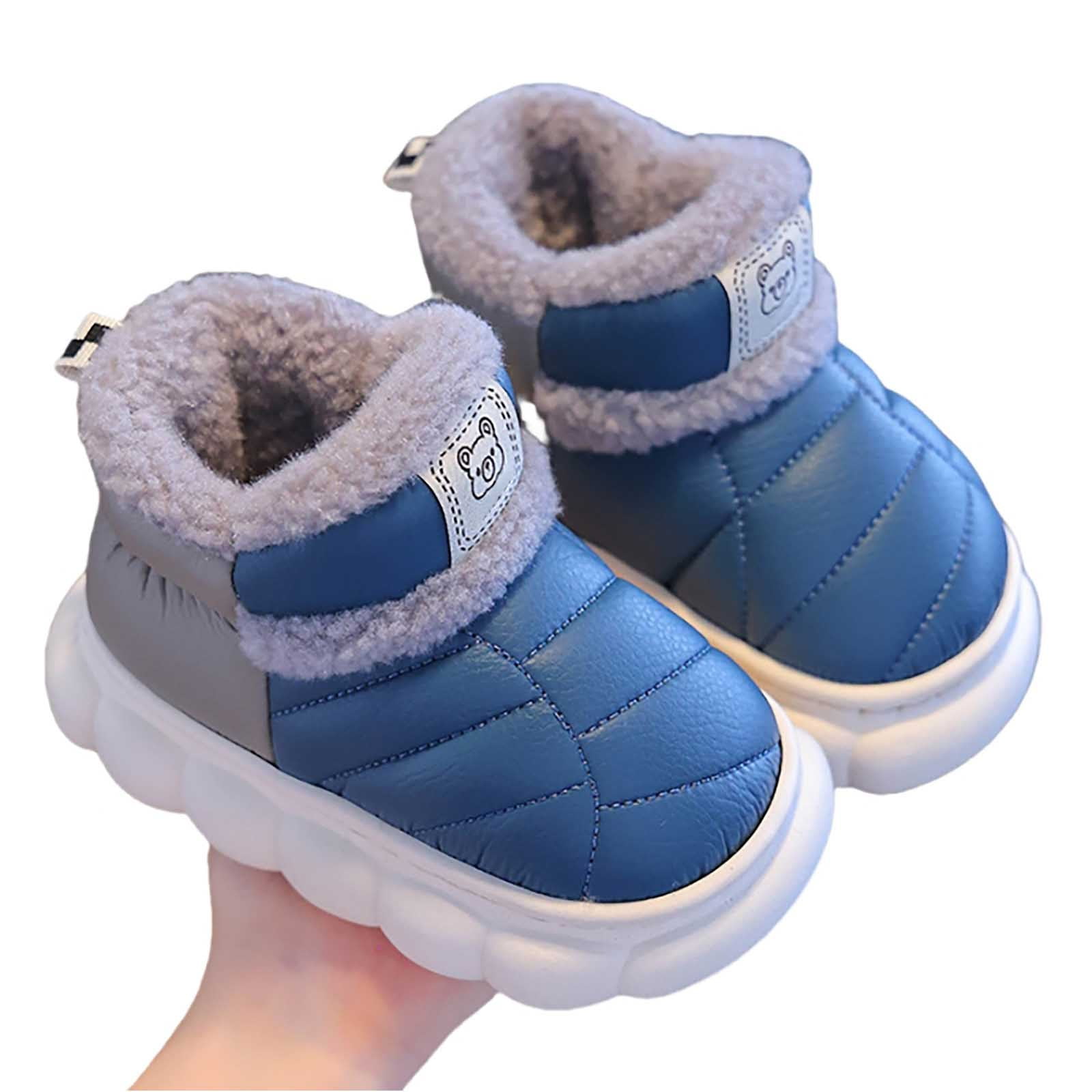AWZXDE Winter Children Booties With Heel Cover For Boys And Girls Warm ...