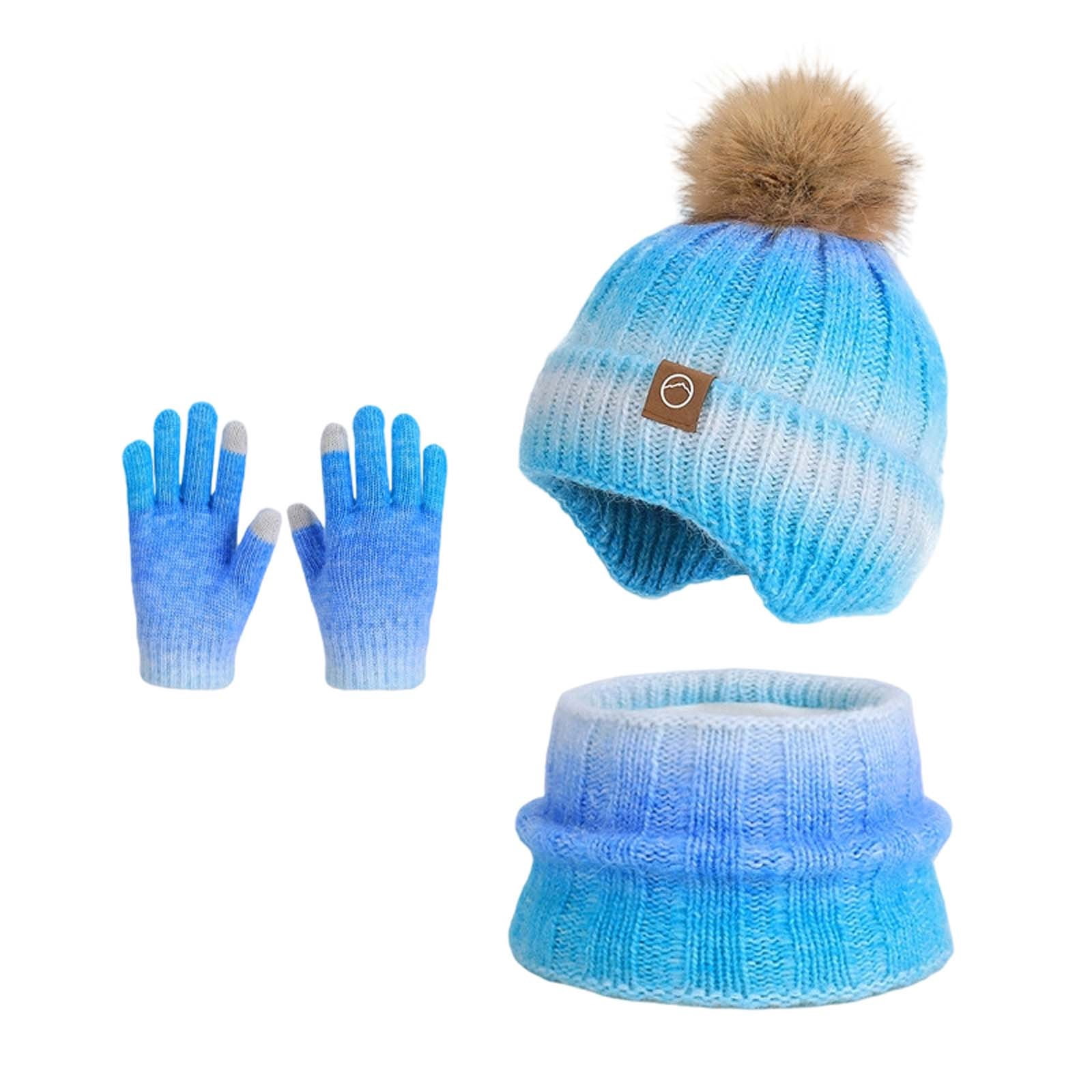 AWZXDE Winter Hats For Kids Hat Scarf Comfortable Lined Knitted Ear ...