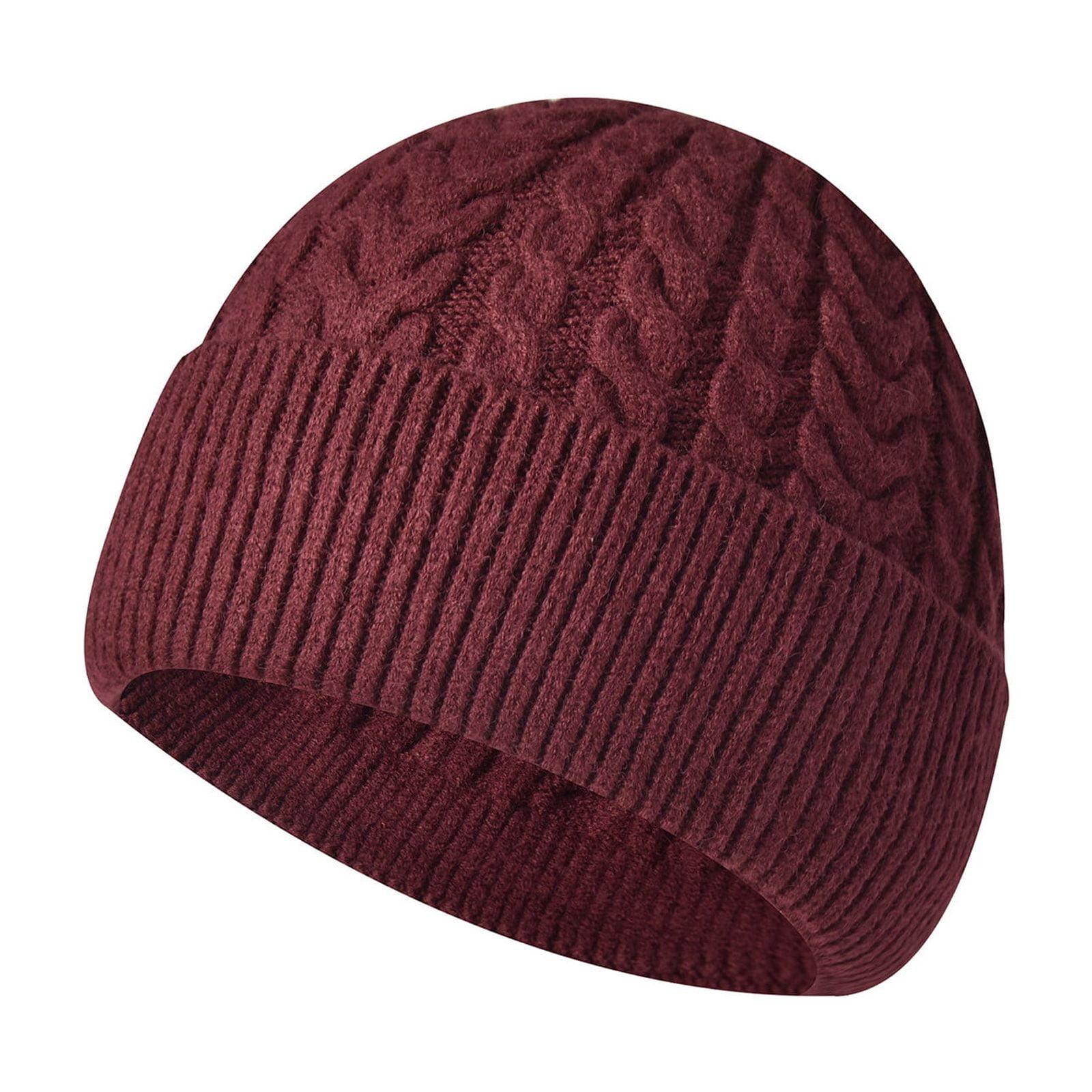 AWZXDE Winter Hats for Women Solid Color Thick Warm Cable Knit Beanie ...