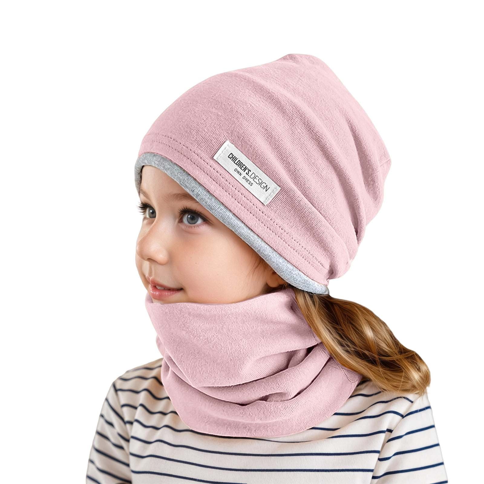 AWZXDE Winter Kids Hat And Neck Warmer Cozy Scarf Combo Winter Hats For ...