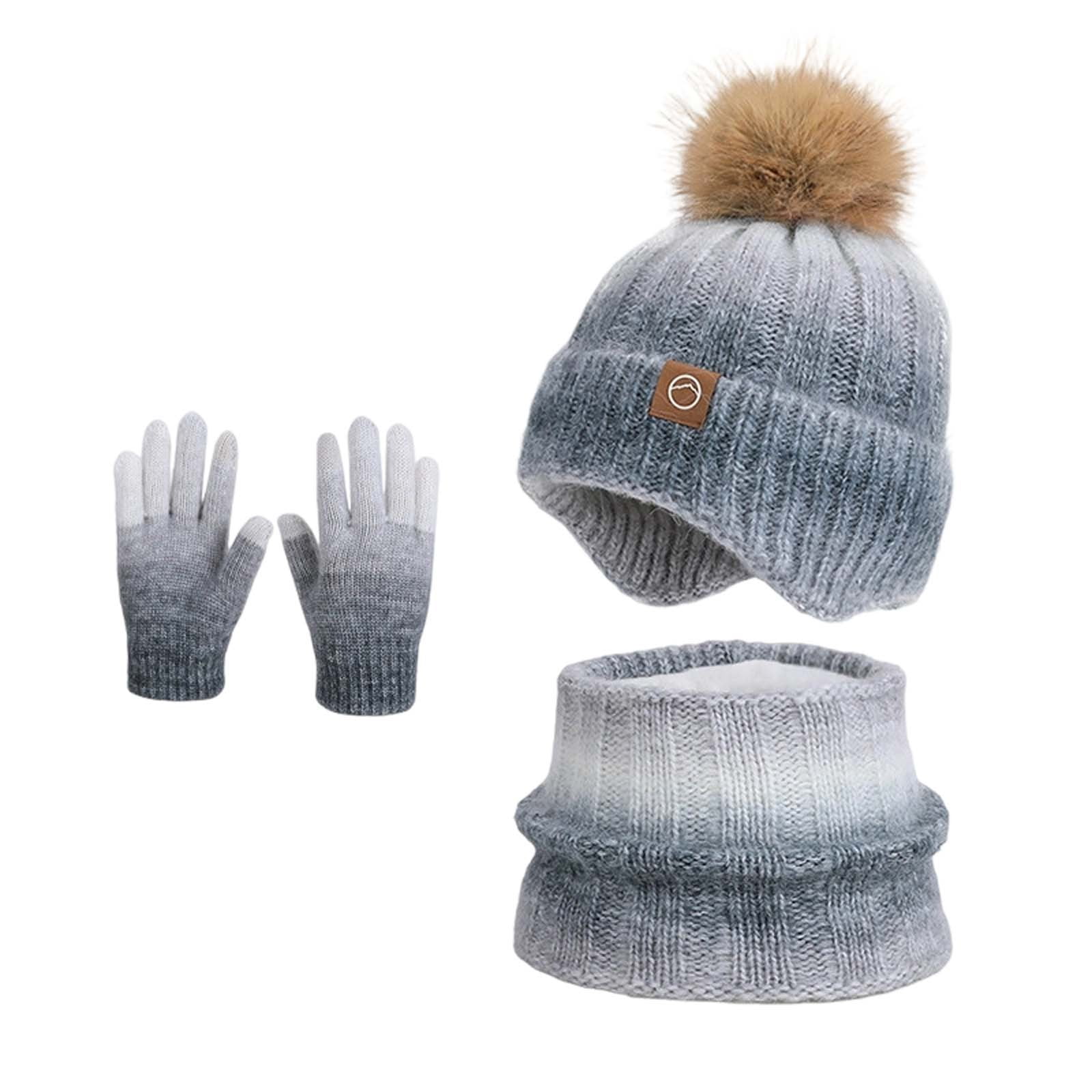 AWZXDE Winter Kids Hat Scarf And Gloves Set Kids Hats And Gloves Soft ...