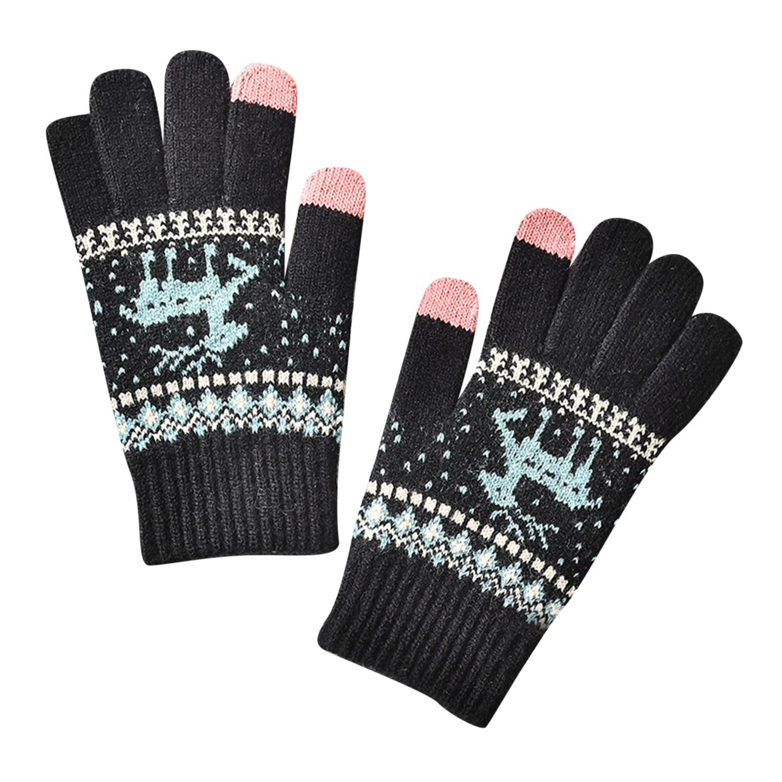 AWZXDE Women Winter Knitted Gloves Full Finger Touchscreen Fawn ...