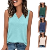 AWZXDE Women's Camisole Loose Fit Solid Color Stretchy V Neck ...