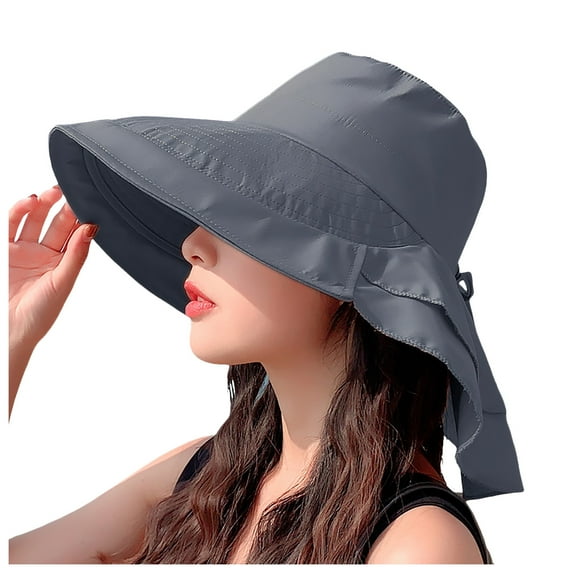 AWZXDE Women's Casual Simple Fashion Versatile Pleated Hat Edge Design ...