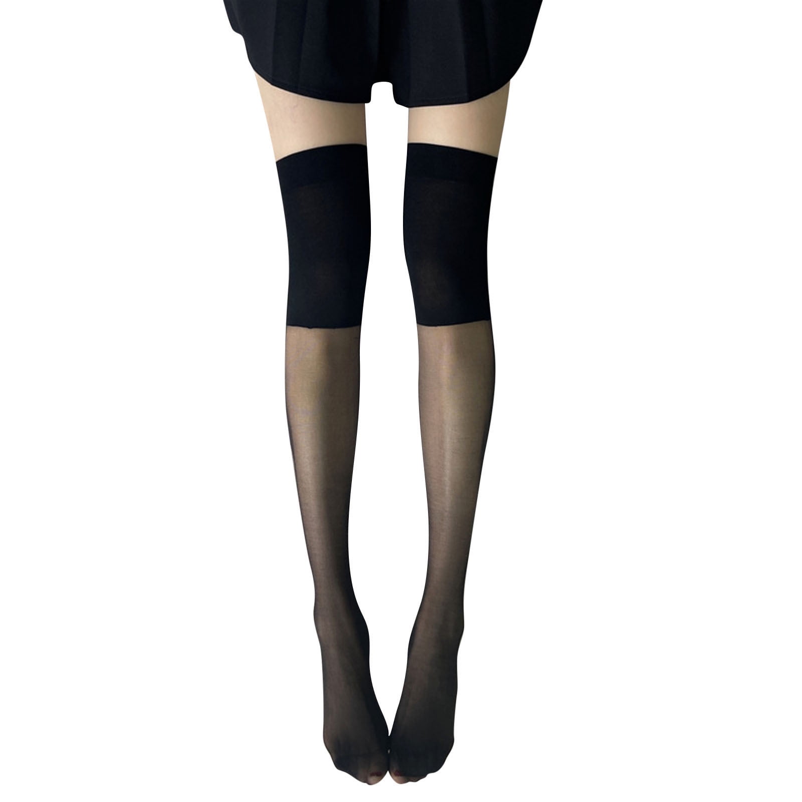 AWZXDE Women's Fashion Casual Solid Color Knee High Socks Long Spliced ...