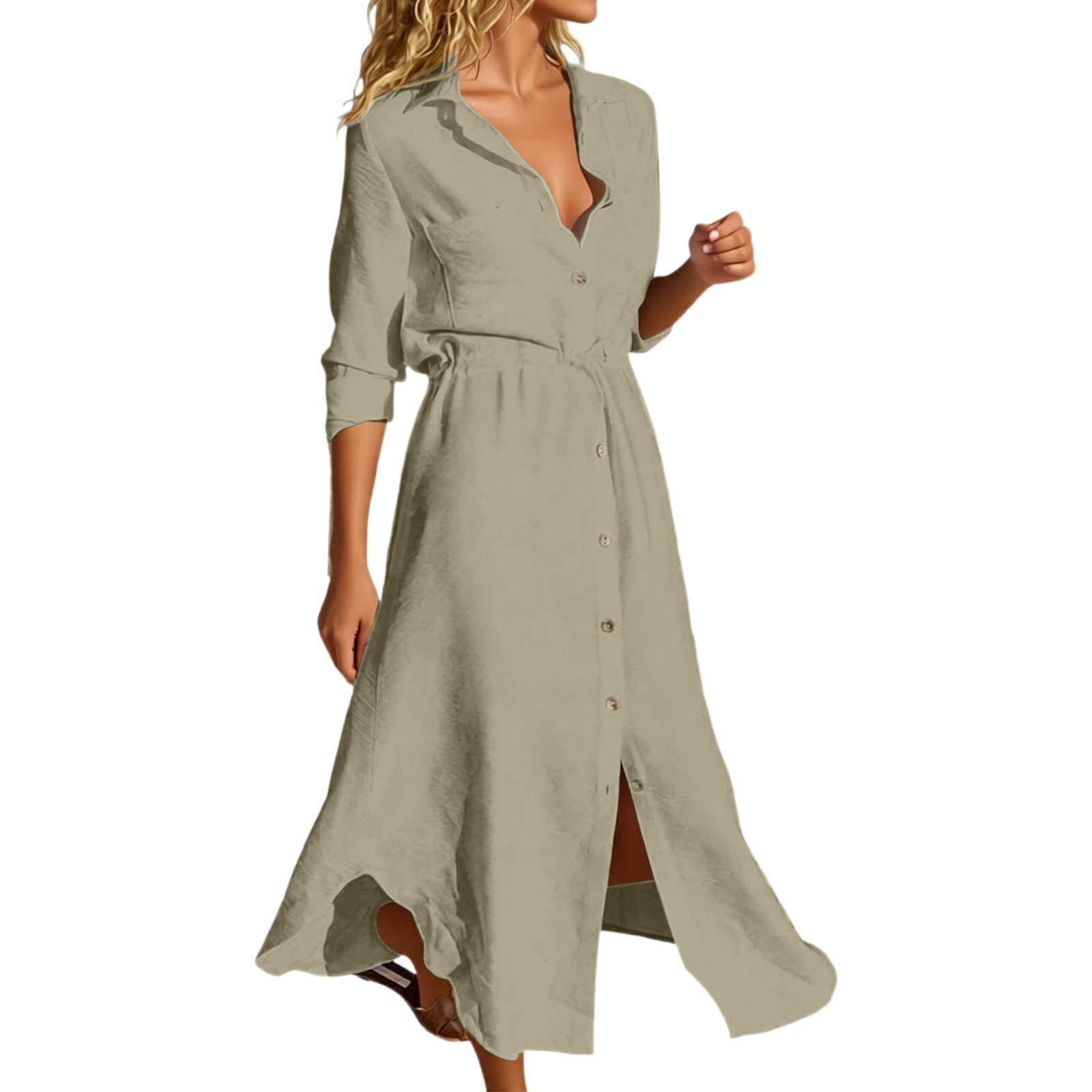 AWZXDE Women's Fashion Solid Color Long Sleeve Open Front Cardigan Long ...