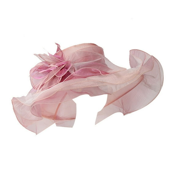 AWZXDE Women's Fashion Sun Hat with Mesh Veil and Bow Accent Round ...