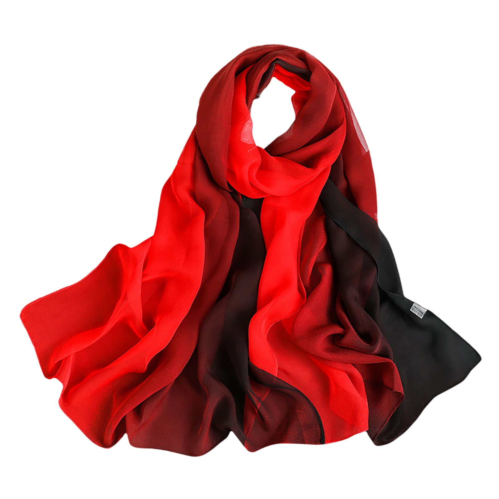 AWZXDE Women's Gradient Color Elegant Long Silk Scarf - Flowy Wrap for ...