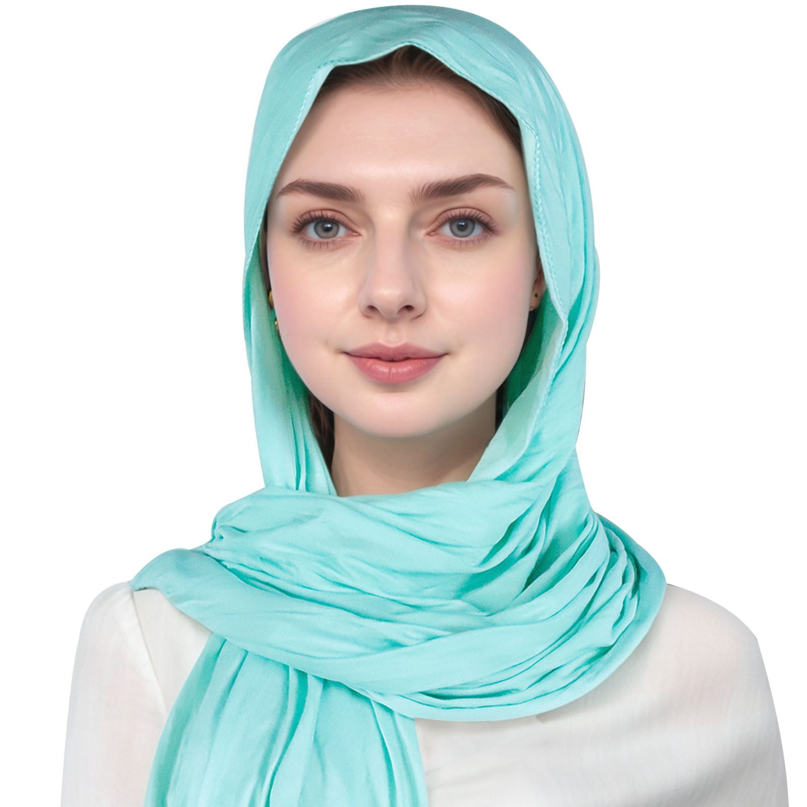 AWZXDE Women's Head Cover Scarf with Brim and Pull On Design, Solid ...