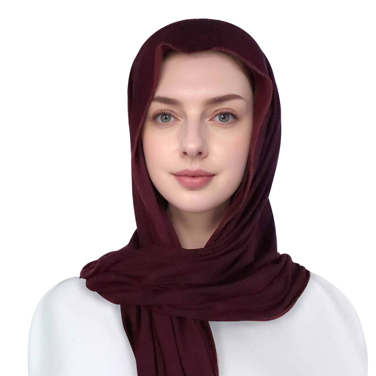 AWZXDE Women's Head Cover Scarf with Brim and Pull On Design, Solid ...