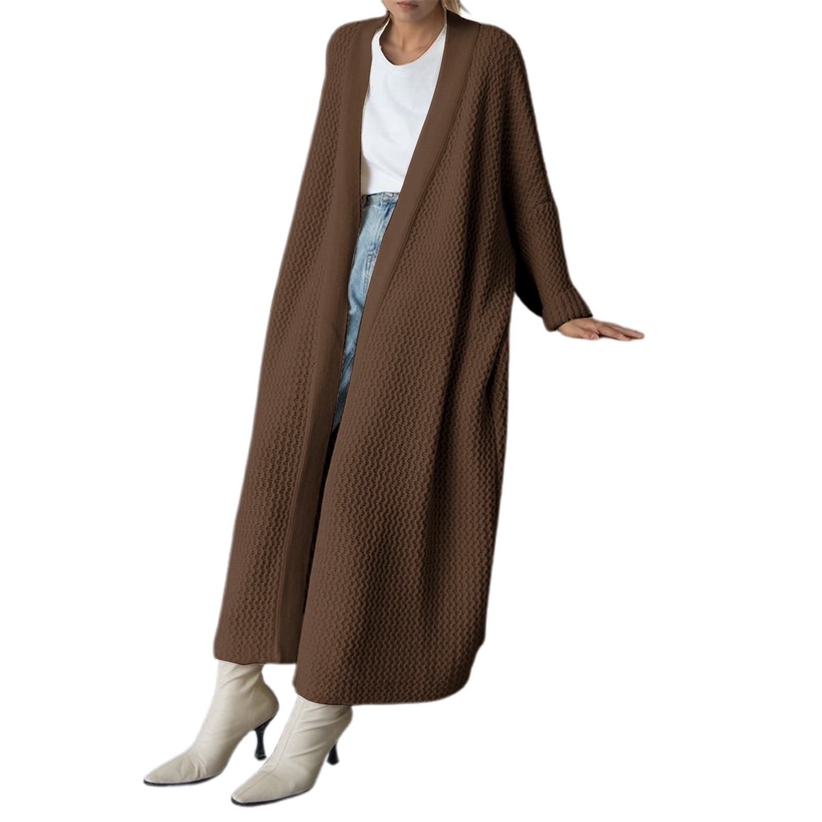 AWZXDE Women's Long Street Style Special Design Knit Cardigan for Tall ...