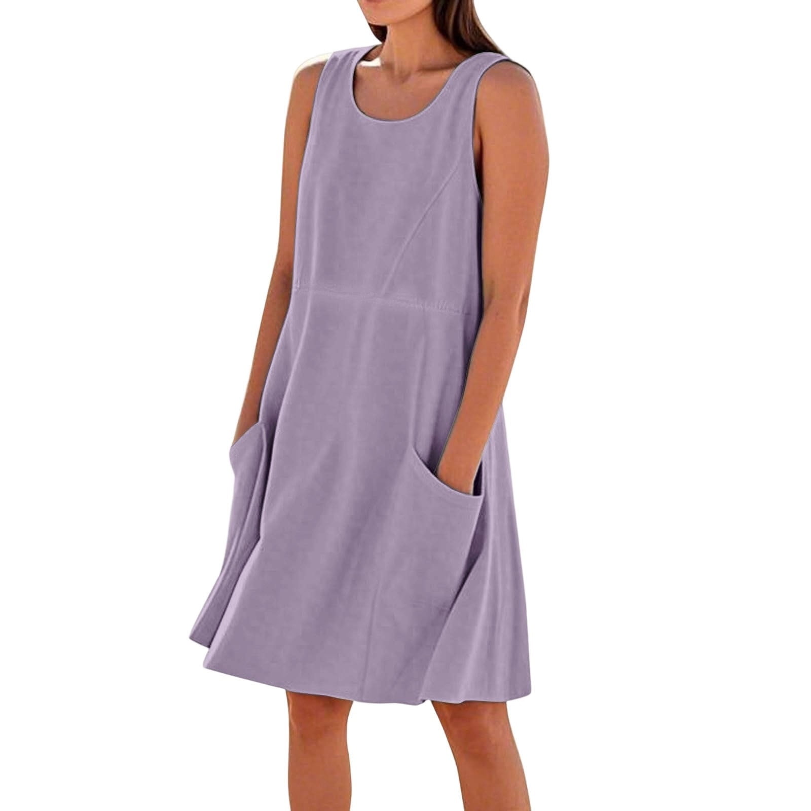 AWZXDE Women's Sleeveless Knee-Length Casual Dresses for Women Summer ...