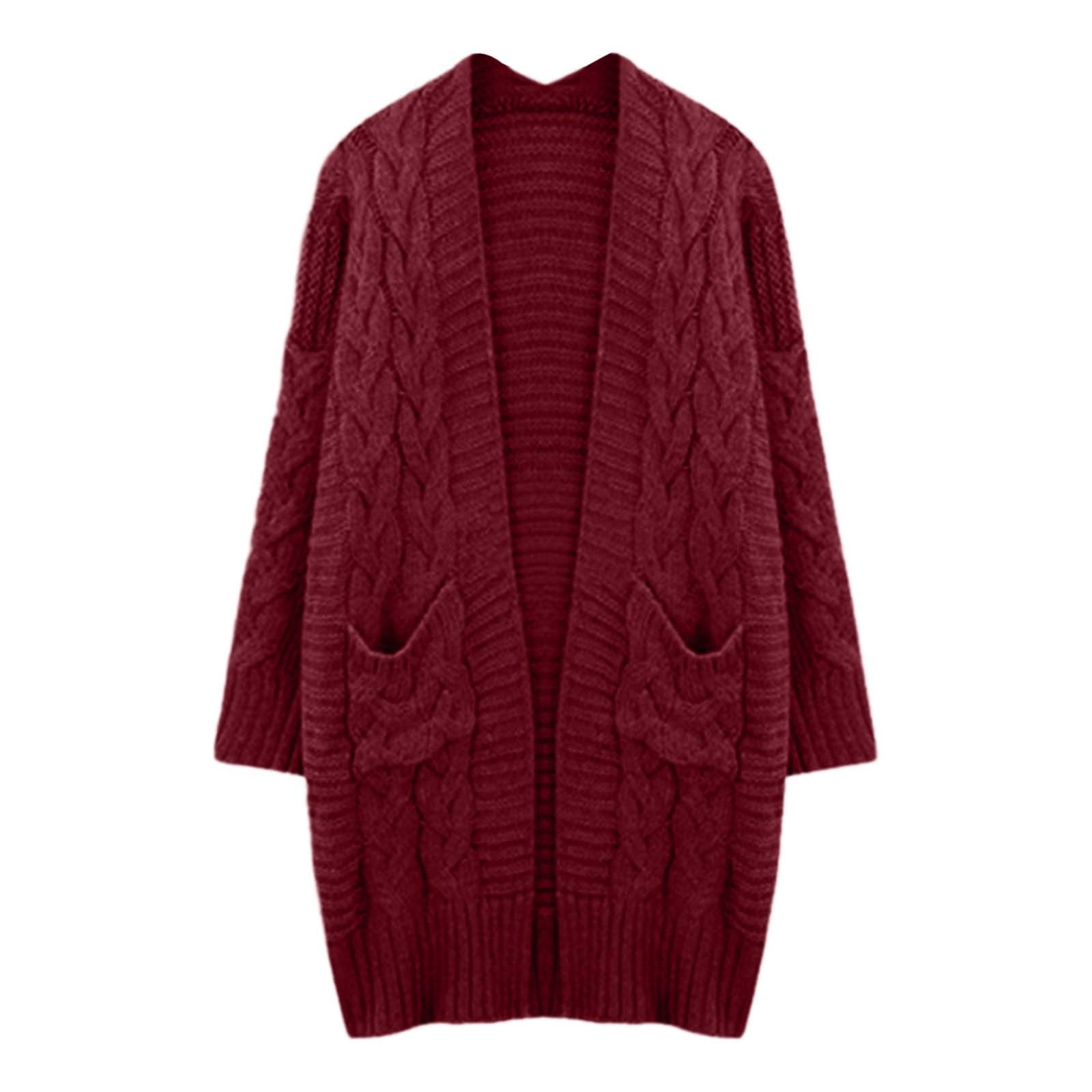 AWZXDE Women's Solid Color Casual Oversized Knit Sweater Everyday ...