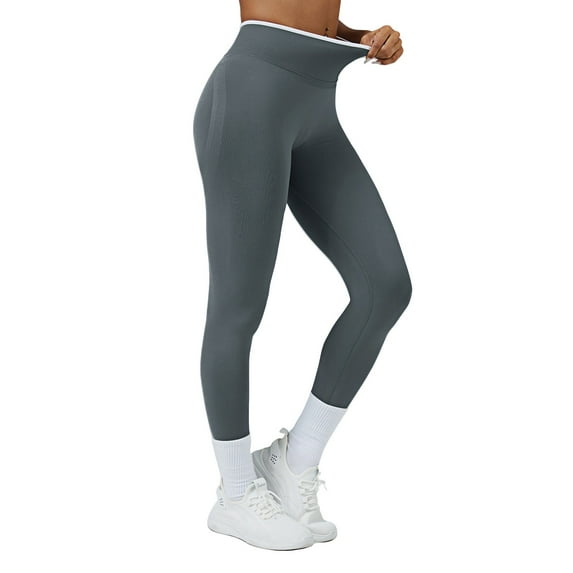 AWZXDE Women's Solid Color Casual Yoga Leggings Daily Versatile Fashion ...