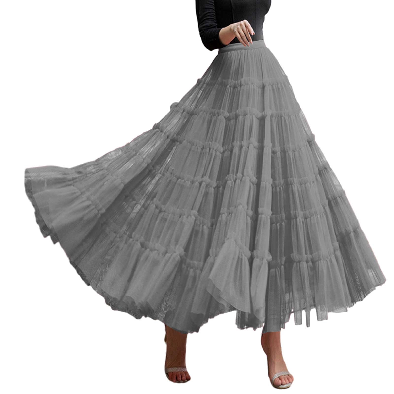 AWZXDE Women's Solid Color Loose Flowy Hem Long Dress Fashion Waist ...