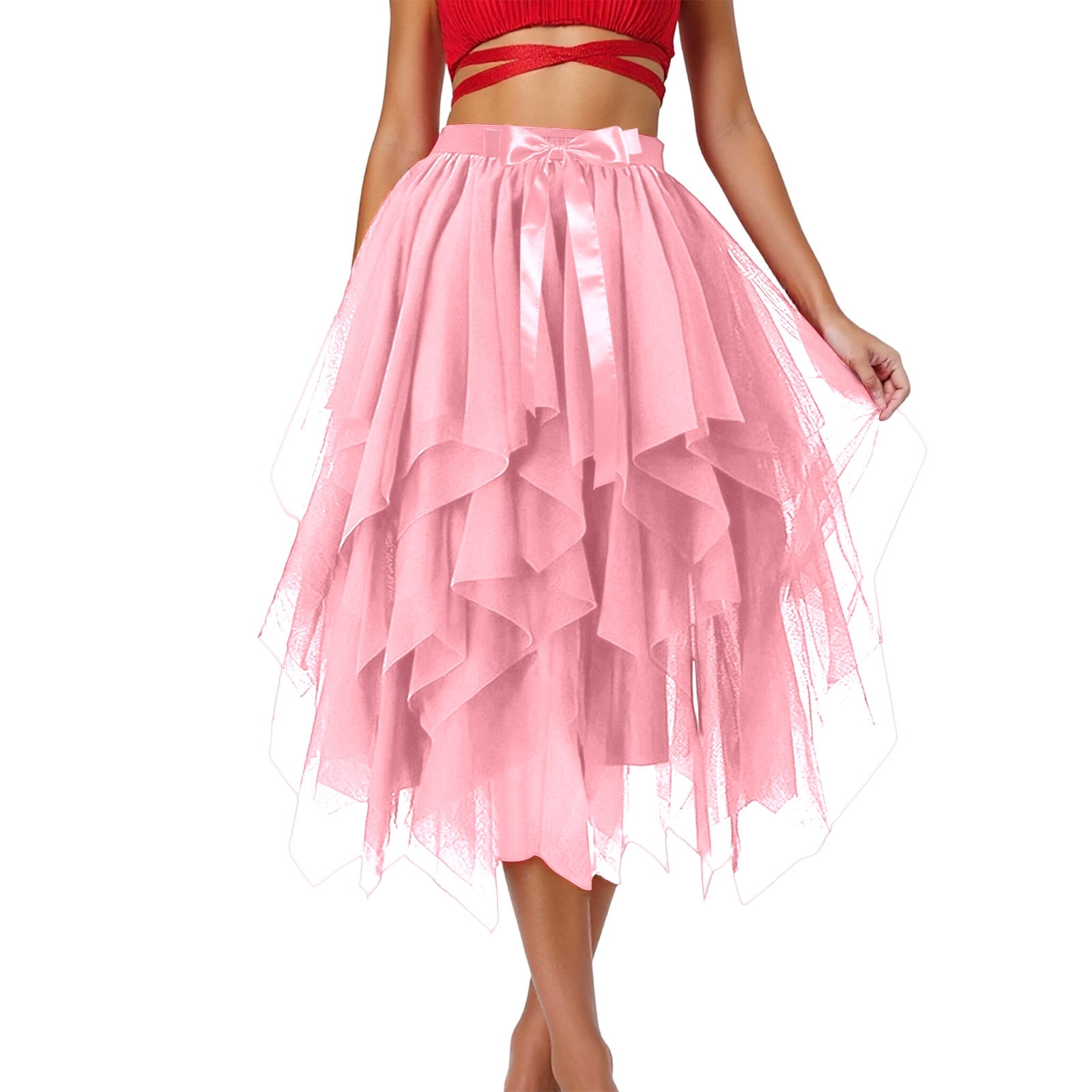 AWZXDE Women's Solid Color Ordinary Elegant Asymmetrical Hem Design ...