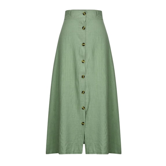 AWZXDE Women's Summer Solid Color Linen Button Down Design Fashion Side ...