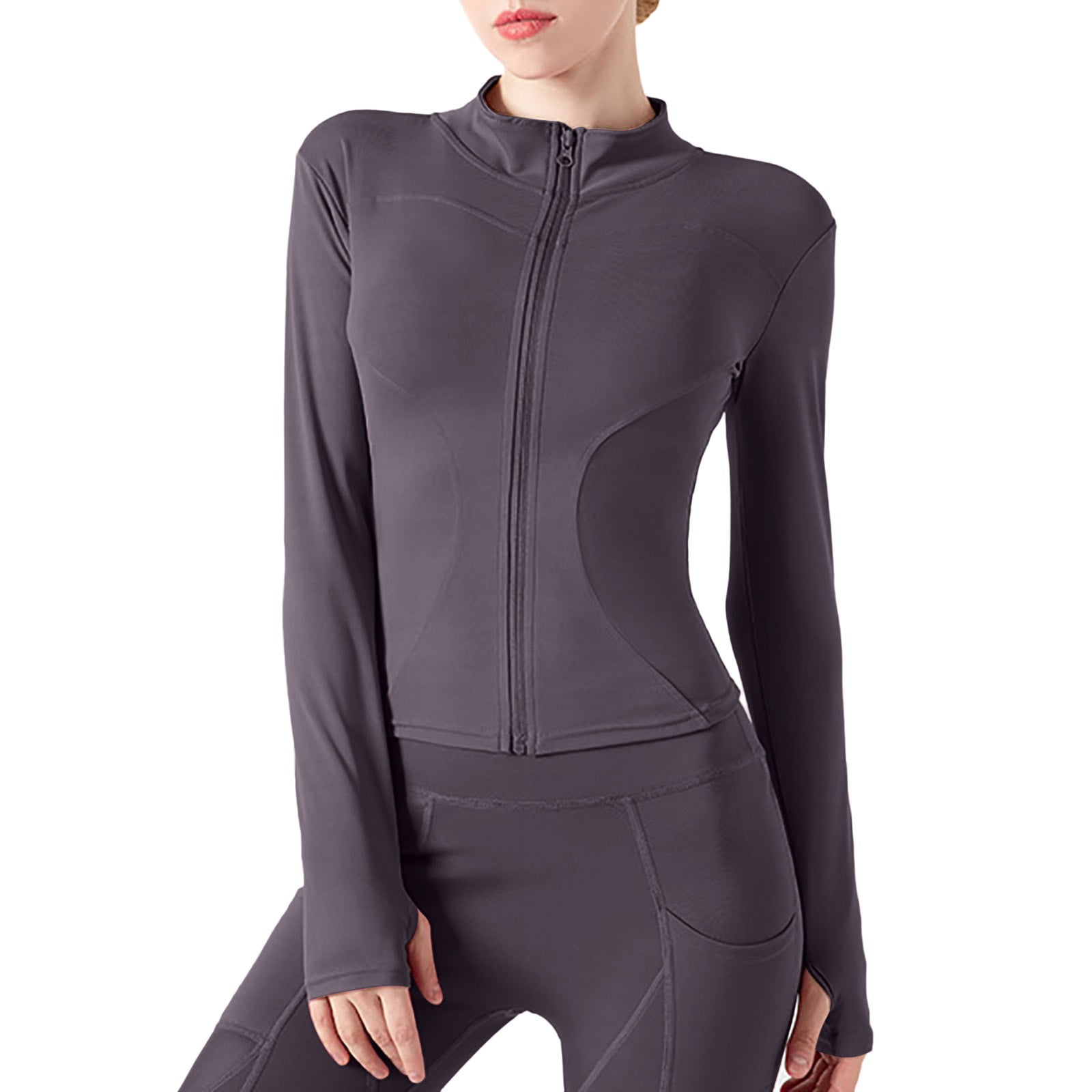 AWZXDE Women's Fall Coats Season Fitness Sport Jacket for Women Solid ...
