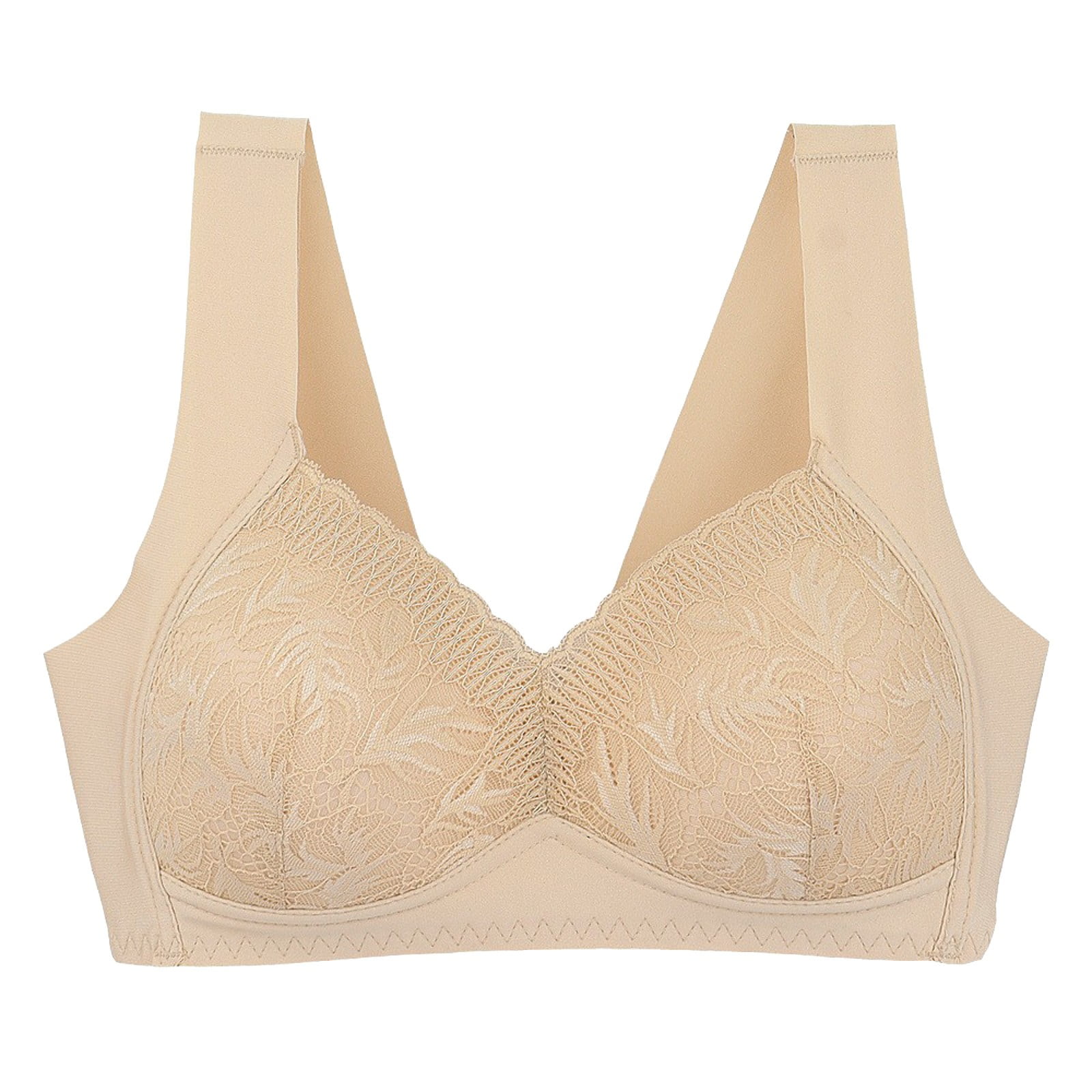 AWZXDE Womens Bras Large Size Seamless Thin Push Up Gather Adjusting ...