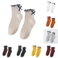 AWZXDE Womens Socks Short Fashion Japanese Bowknot Lace Trim Ankle ...