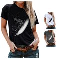 AWZXDE Womens Summer Tops Daily Loose Fit Graphic Print Short Sleeve T ...