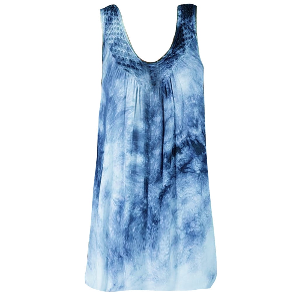 AWZXDE Womens Tshirts Lace Patchwork V Neck Sleeveless Loose Fit Blouse ...
