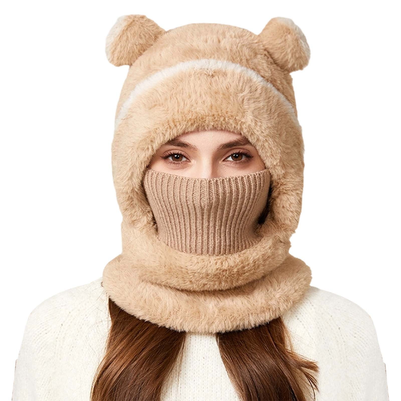 AWZXDE Womens Winter Hat Casual Solid Color Cat Ear Design Fashion Hat ...