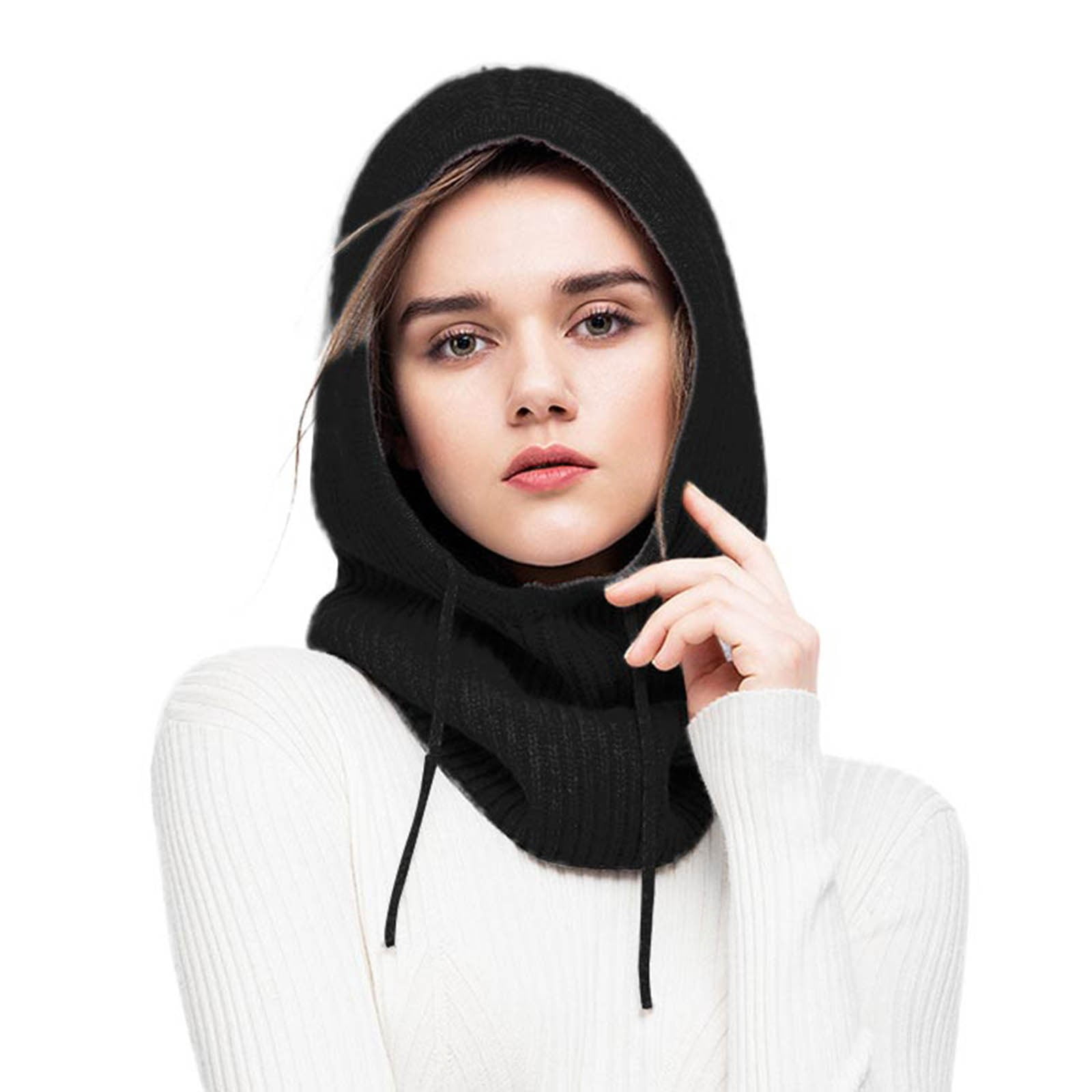 AWZXDE Womens Winter Hat and Scarf Set One Piece Neck Warmer Ear Flap ...