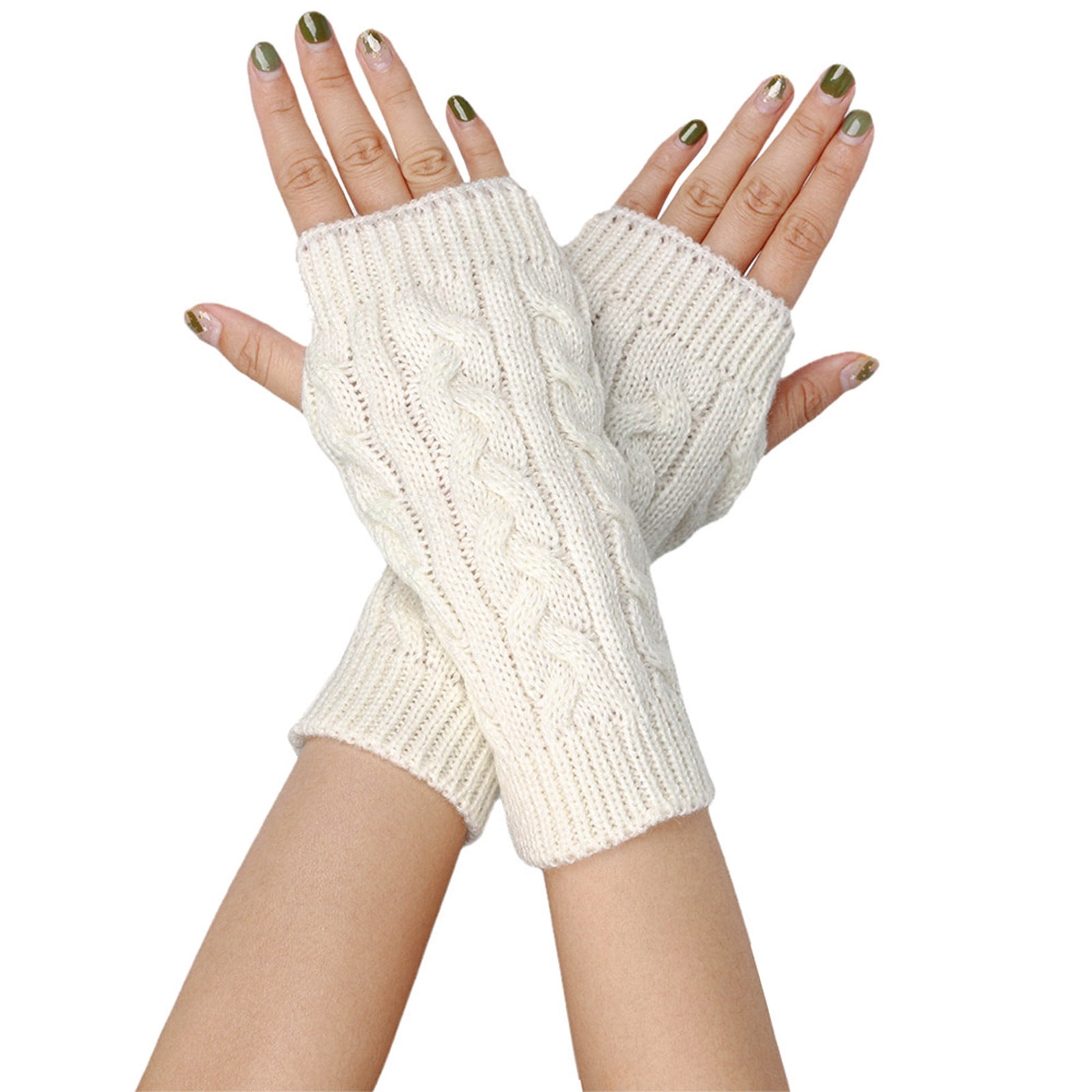 AWZXDE Wool Half Finger Gloves and Mittens Wrist Guard for Everyday Use ...