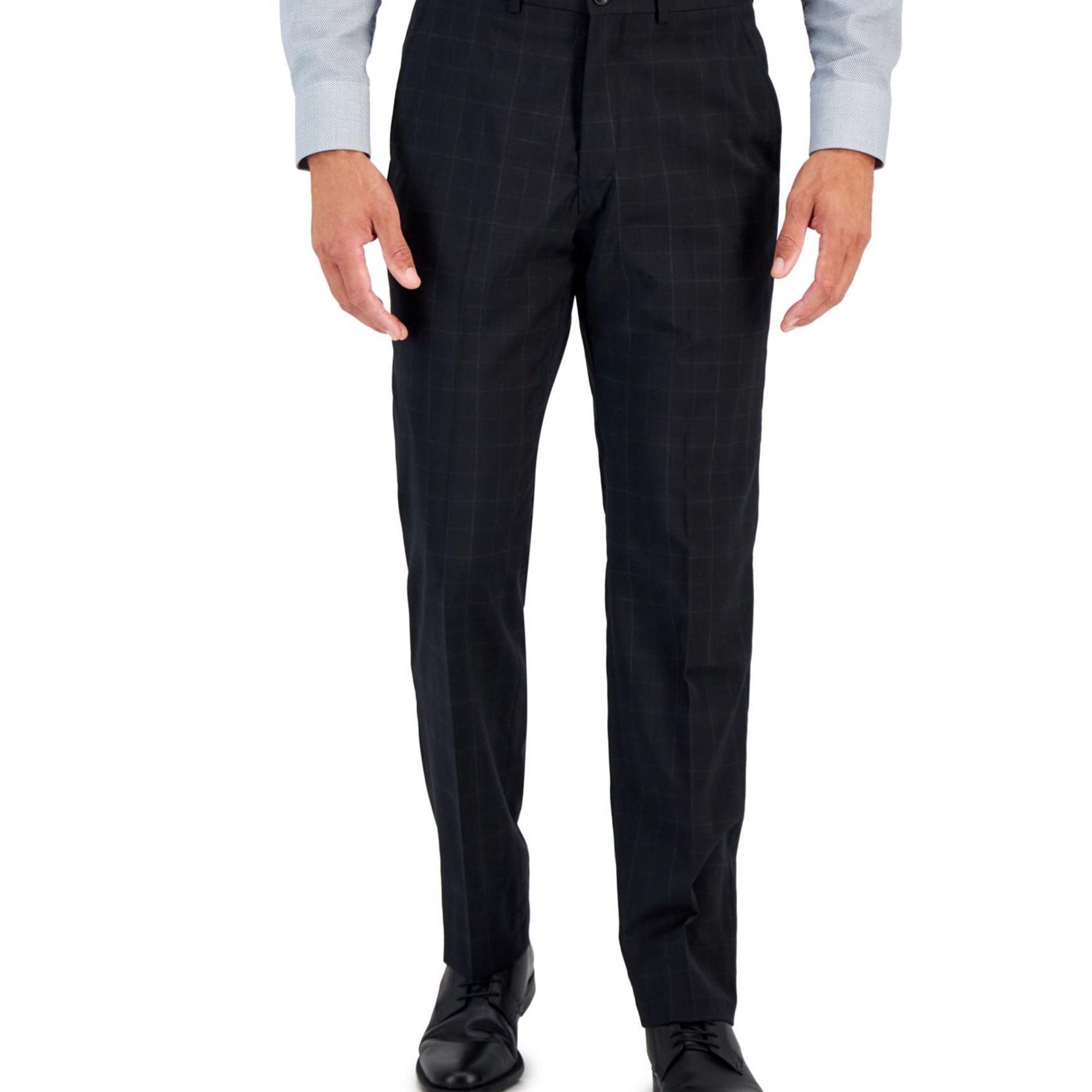 Armani Mens Windowpane Dress Pants Slacks, Black, 30W x 31L - Walmart.com