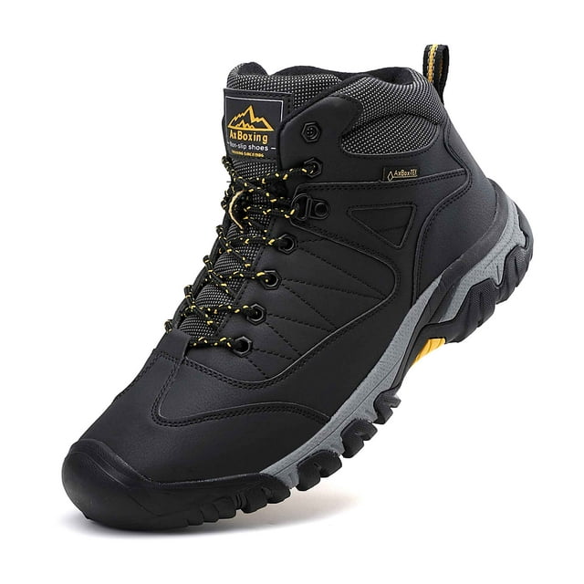 AX BOXING Men's Four Season Boots Outdoor Winter Hiking Boots Black ...