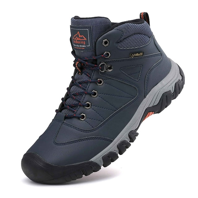 AX BOXING Men's Four Season Boots Outdoor Winter Hiking Boots Blue ...