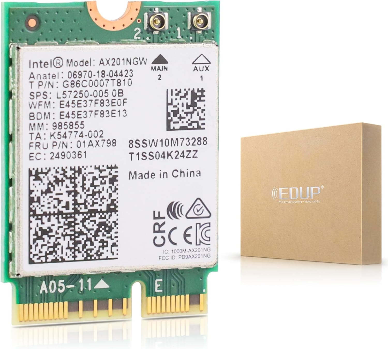 AX201NGW Wi-Fi 6 Wireless Card M.2: CNVio2, Bluetooth 5.2, 2400Mbps 2.4 ...