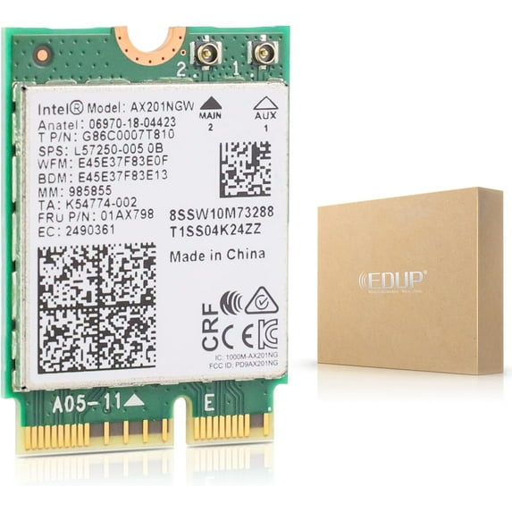 AX201NGW Wi-Fi 6 Wireless Card M.2: CNVio2, Bluetooth 5.2, 2400Mbps 2.4 ...