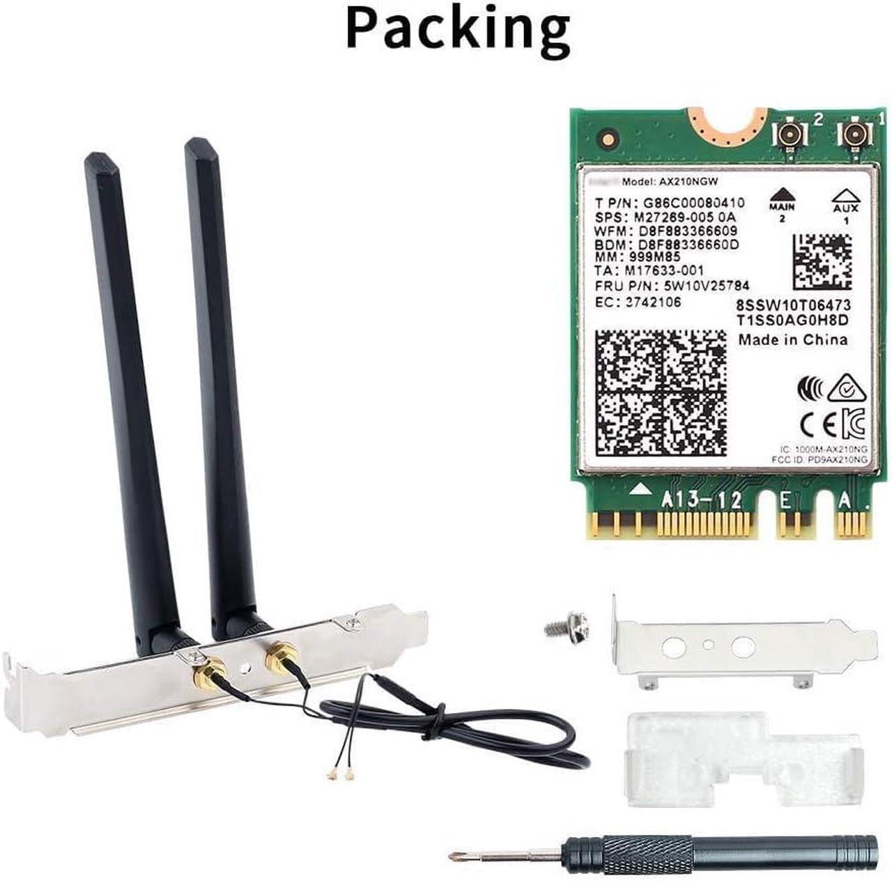 AX210 WiFi 6E WiFi Card M.2 NGFF Mini Desktop kit Adapter 6GHz BT5.2 ...