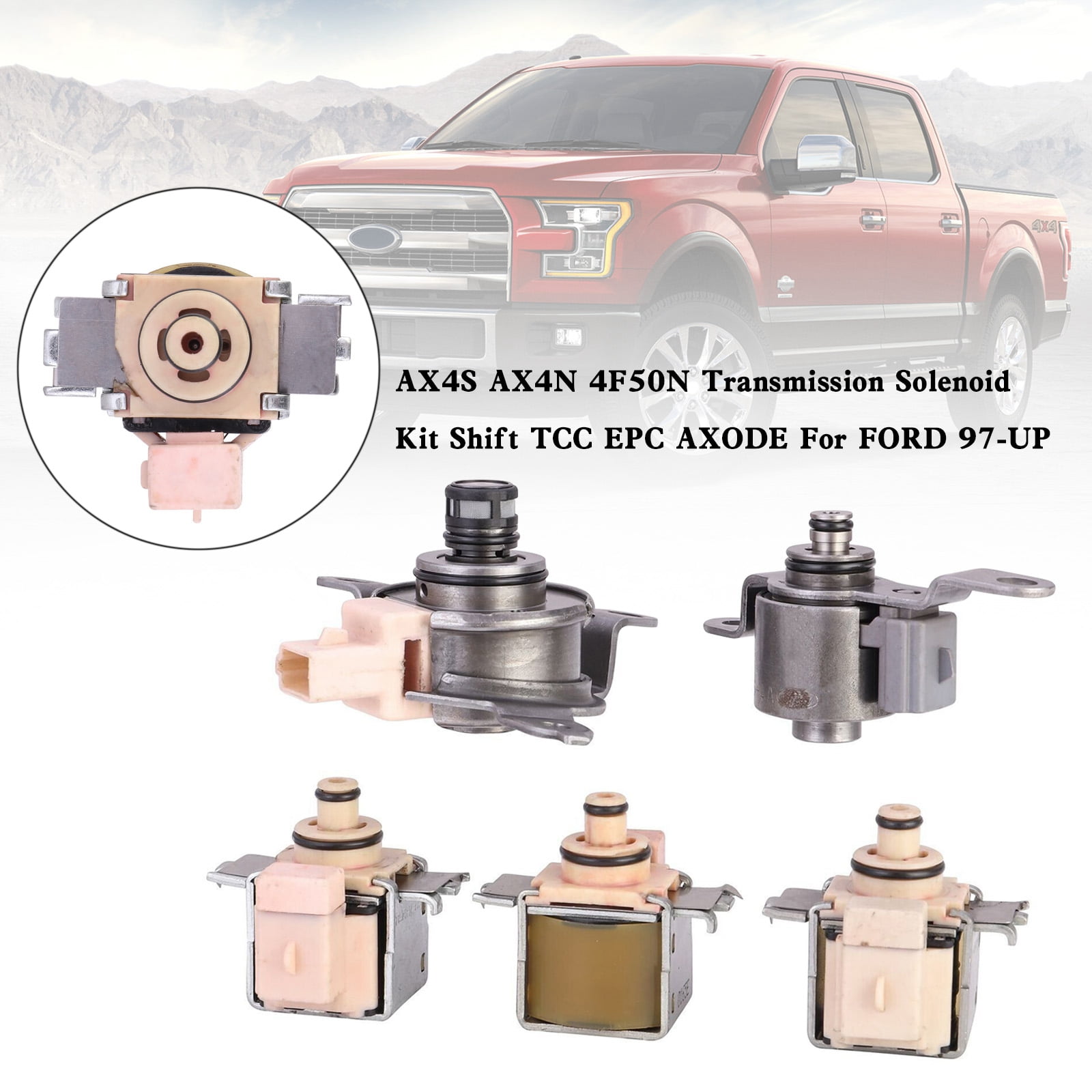 AX4S AX4N 4F50N Transmission Solenoid Kit Shift TCC EPC AXODE For FORD ...